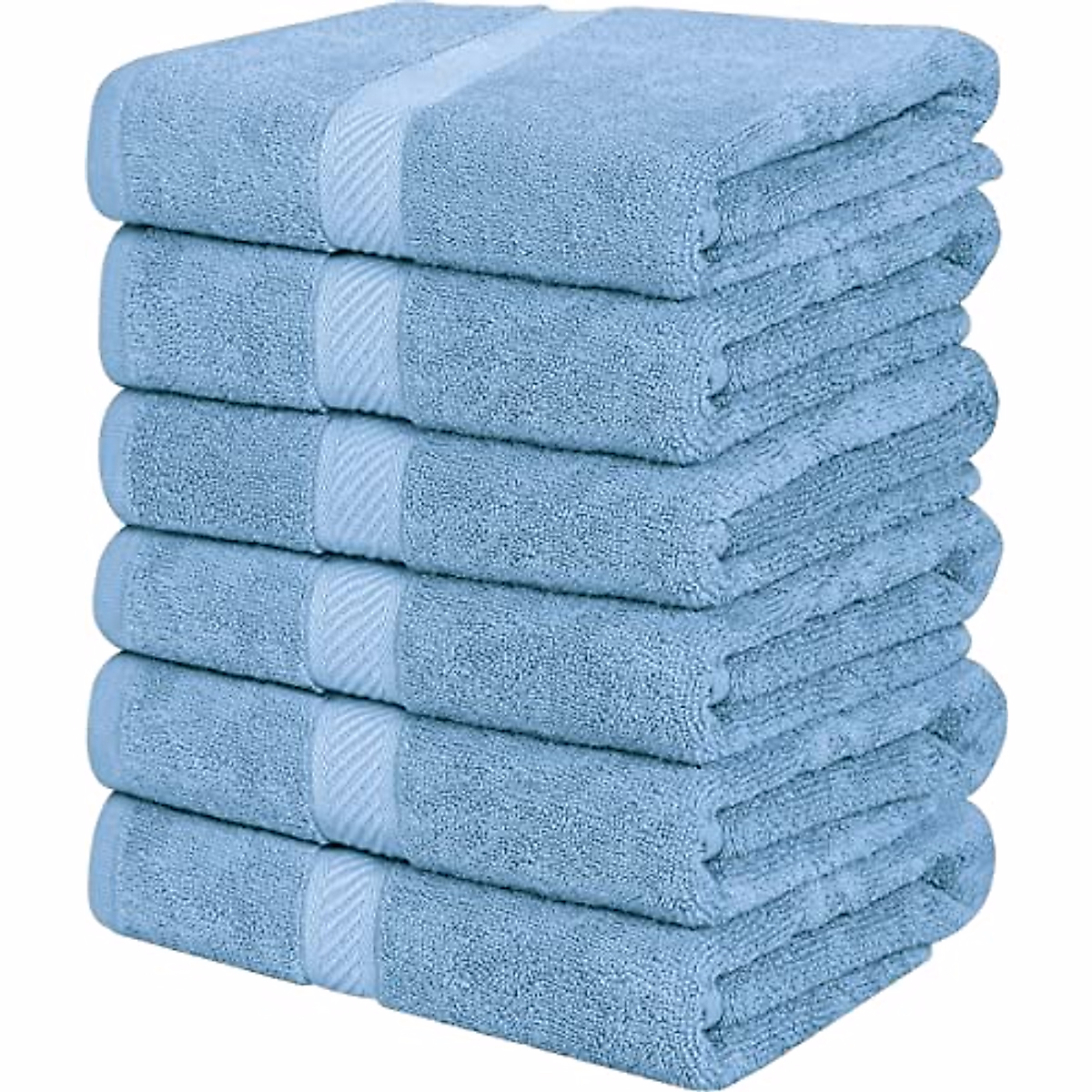 Utopia Towels [6 Pack Bath Towel Set, 100% Ring Spun Cotton (24 x 48 Inches) Medium Lightweight and Highly Absorbent Quick Drying Towels, Premium Towels for Hotel, Spa and Bathroom (Sky Blue)
