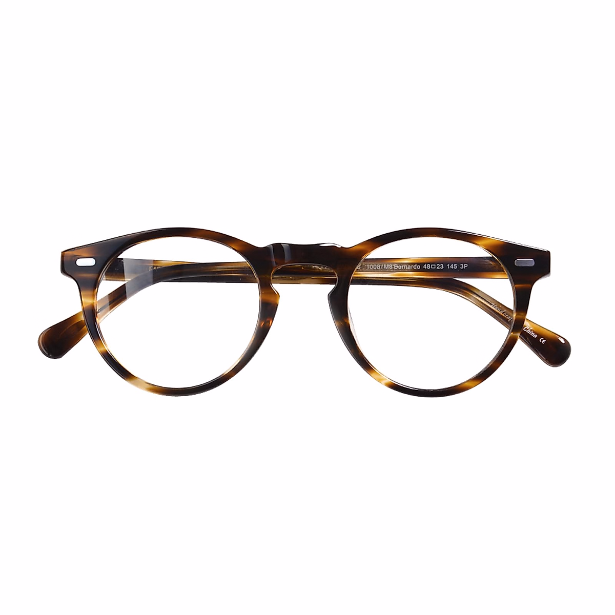 ERD Round Vintage Solid Acetate Eyeglasses Full Rim Frame For Men Women Circle Clear Lens Retro Glasses (Cocobolo)…