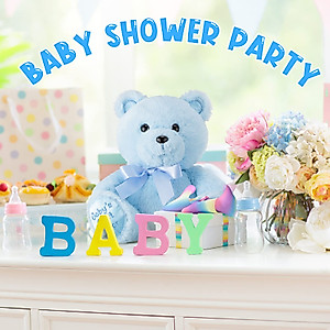 Chalyna 10 Inch Bear Stuffed Animal First Bear Baby Shower Bear Plush Toy for Wedding Birthday Baby Shower Party Favor Gift(Blue)