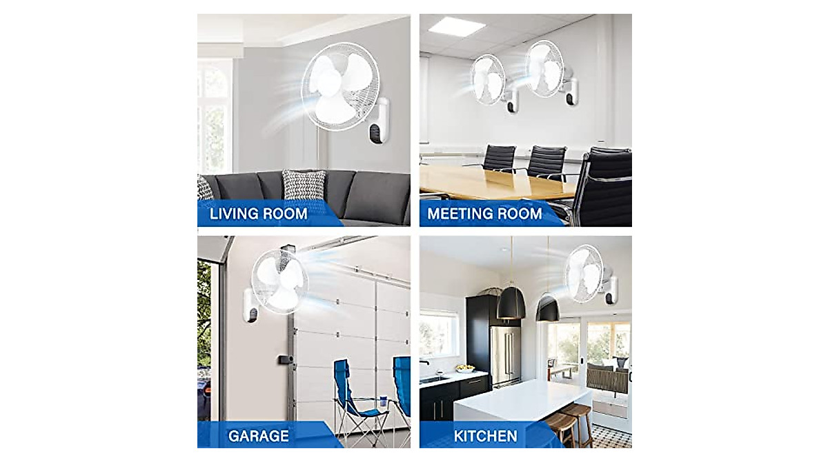 HealSmart 16" Adjustable Tilt Wall Mount Fan