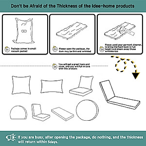 idee-home Outdoor Chair Cushions Set of 4 Patio, Thick Outdoor Cushion Seat Cushion Waterproof Patio Furniture Cushions with Ties, Dining Chair Cushions Indoor Chair Pads 18.5" x 16" x 3" Black