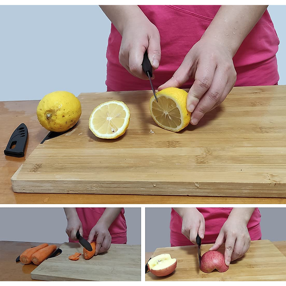 Kitchen Ceramic Knife Set Professional Knife With Sheaths, Super Sharp Rust Proof Stain Resistant (6" Chef Knife, 5" Utility Knife, 4" Fruit Knife, 3" Paring Knife, One Peeler)