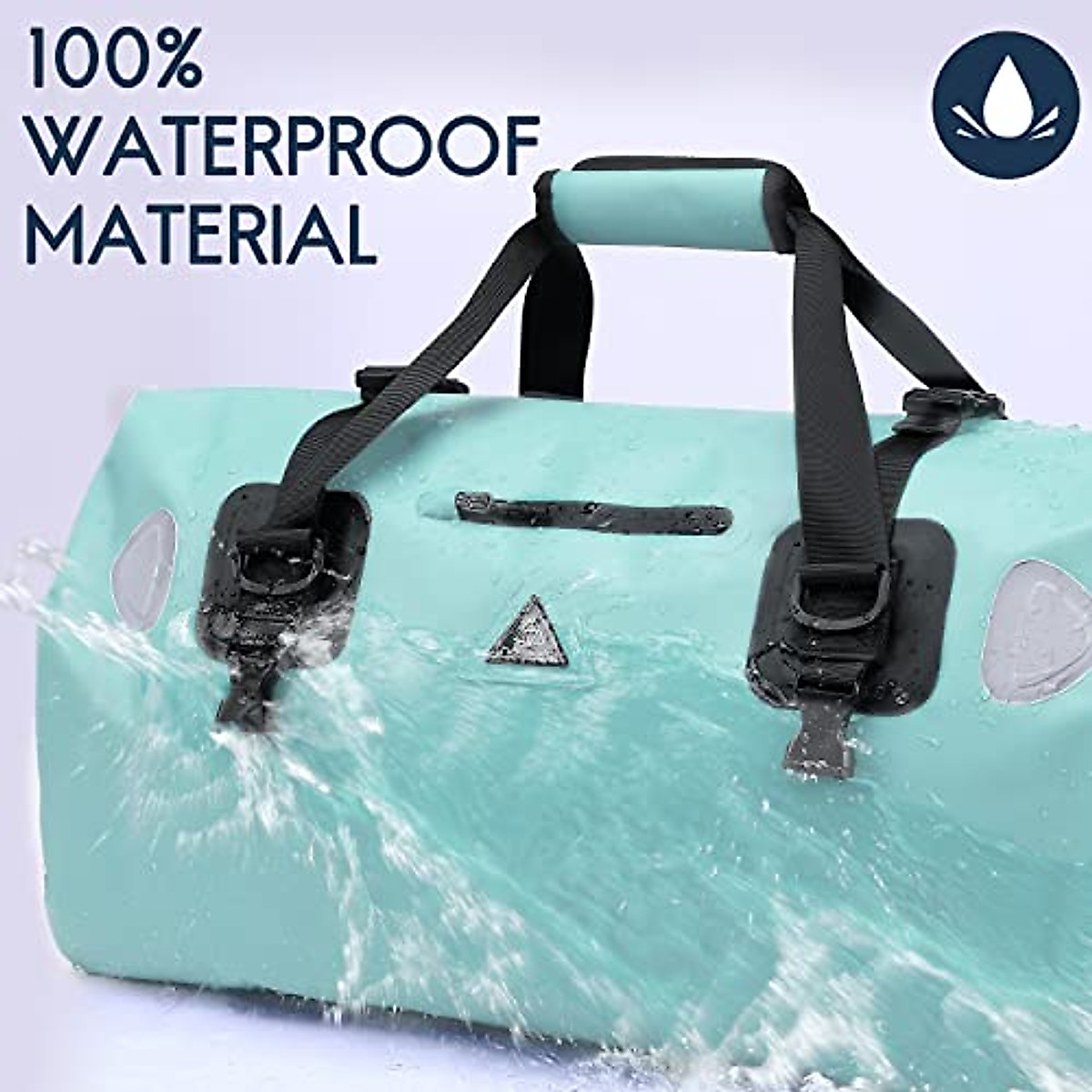 Haimont Waterproof Duffel Bag Roll-top Dry Duffel Bag with Quick-fixed Straps for Motorcycling, Rafting, Boating, SUP, Kayaking, Travel,50L