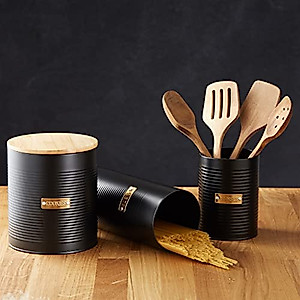 Typhoon Otto Black Pasta Storage Canister, Black/Gold