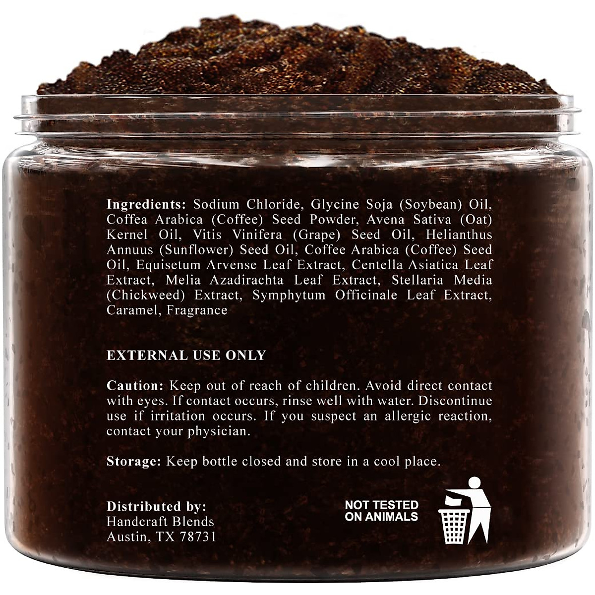 Handcraft Arabica Coffee Body Scrub for Skin Care and Face Care 20 oz – Exfoliating Body Scrub, Face Scrub and Foot Scrub for Men and Women – Moisturizing Salt Scrub for Age Spots and Smoother Skin