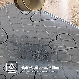 Feandrea Reusable Puppy Pads, 48 x 36 Inches, Set of 2 Dog Pee Pads, Washable Puppy Pee Pads, L Size, Leak-Proof and Non-Slip, High Absorbency, for Dogs Cats Rabbits, Gray UPTD036G01