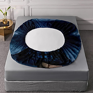 AILONEN Rose Fitted Sheet Full Size,Red 3D Romantic Rose Bedsheets Set for Girls,Romantic Flower Bedding Set,Magic Book Bed Sheet Set,1 Fitted Sheet 2 Pillowcases,3 Pcs,Soft Microfibre