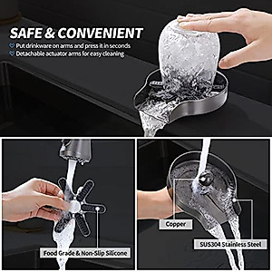 Glass Rinser for Kitchen Sink, WingHo 360° Rotating Stainless Steel Cup Cleaner Cup Washer Sink Accessories, Gray