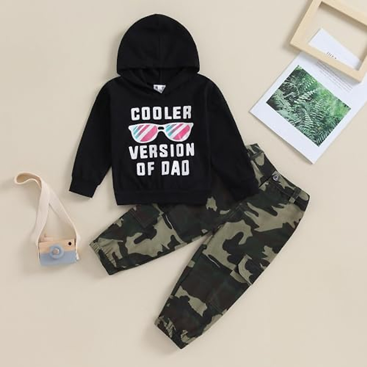 Fernvia Toddler Boys Clothes 2T 3T 4T 5T Fall Outfits Baby Hoodie Sweatshirt & Camouflage Pants Set Kids Winter Sweatsuit