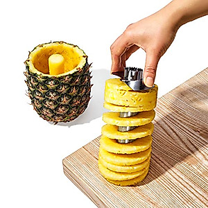 OXO Good Grips Stainless Steel Pineapple Corer & Slicer,Silver/Black
