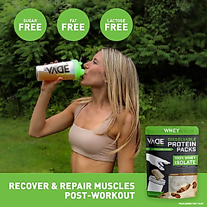 VADE Nutrition Dissolvable Protein Packs - 100% Whey Isolate Protein Powder Cappuccino - Low Carb, Low Calorie, Lactose Free, Sugar Free, Fat Free, Gluten Free - 30 Packets to Go