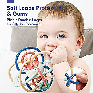 Baby Teething Toys for Babies 0-6 Months Baby Toys 0-6 Months Baby Toys 6 to 12 Months 4 Textures Infant Toys Baby Toys 0-3-6-12 Months Baby Teether Teethers for Babies Baby Rattle Girl Boy Gifts Toys