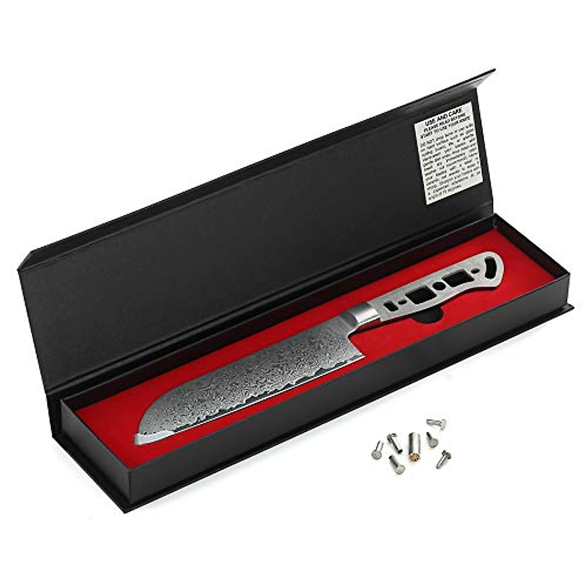 KATSURA Woodworking Project Kit – Santoku Knife Blank – 7 Inch– Japanese Premium AUS 10, 67 Layers Damascus Steel – NO LOGO