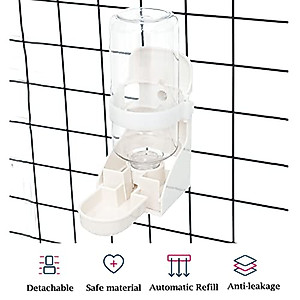 JiangYanus Rabbit Water Bottle for Crate, 17oz Hanging Cage Water Fountain Automatic Water Dispenser No Leak Rabbit Water Feeder for Bunny Chinchilla Guinea Pig Hedgehog Ferret