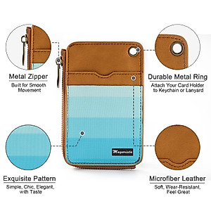 MNGARISTA Elastic Card Holder Wallet, Slim Minimalist Wallet Vertical Credit Card Holder and Men & Women Front Pocket Wallet with 3 Card Slots and 1 Side Zipper Pocket