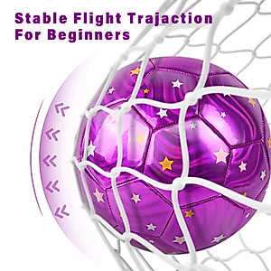 Champhox Size 3 Soccer Ball for Girls Glitter Pink Kid Ages 3 4-6 6-8 Outdoors Indoor Sports Soccer Ball Recreation Soccer Ball for Girls Toddlers Children Christmas Birthday Gifts