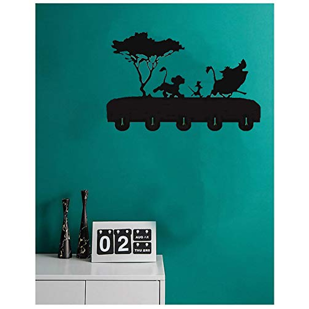 Hakuna Matata Wood Key Holder, Batman Key Rack, Sweet Home Hook Hanger and Multiple Personalized Design Key Rack for Home, Entryway, Living Room, Bathroom, Kitchen (Hakuna Matata)