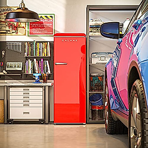 Galanz GLF11URDG16 Convertible Freezer/Fridge, Electronic Temperature Control, 11 Cu.Ft, Hot Rod Red