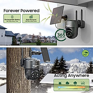 Manshur® 4G LTE Cellular Security Camera Wireless Outdoor Solar Powered, No WiFi Security Camera(Verizon AT&T T-Mobile), 2K/3MP Color Night Vision, Motion Sensor, 2 Way Talk, 64G SD&SIM Card Included