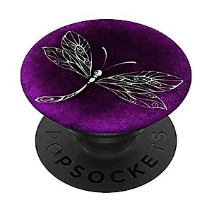 Abstract Dragonfly on Purple PopSockets PopGrip: Swappable Grip for Phones & Tablets