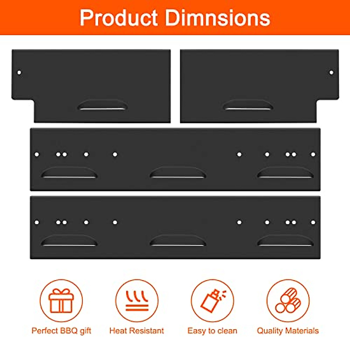 Wind Guard for Blackstone Griddle 22 Inch, 4 Packs Stainless Steel Waterproof Wind Screen Flat Top Grill Accessories, Protect Flame Hold Heat, Compatible with Hood, Black (Fit for 22" Griddle)