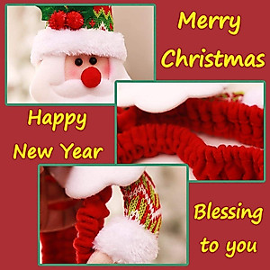 Christmas Computer Monitor Cover, Elastic Xmas Decorations Santa Claus Computer Laptop Monitor Border Cover for Home Office Decor Year Gift Ideas