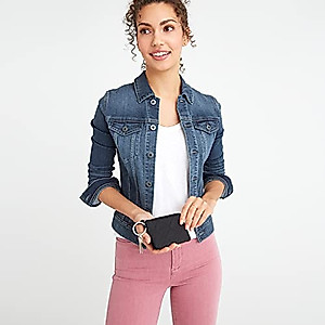 Vera Bradley Women's Performance Twill Deluxe Zip Id Case Wallet with RFID Protection, Blooms and Branches, One Size