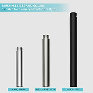 Nuodan Shower Head Extension Arm, Solid Stainless Steel Shower Pipe Extension, For Lowering or Extending Showerhead (6 Inch, Chrome)