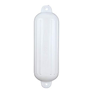 Attwood 9358-1 Softside UV-Resistant Marine Oval Mooring Fender, White, 8-Inch x 26-Inch