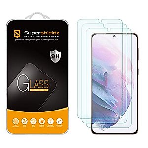 (3 Pack) Supershieldz Designed for Samsung Galaxy (S21 Plus 5G) Tempered Glass Screen Protector, Anti Scratch, Bubble Free