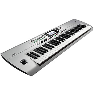 Korg i3 Music Workstation - Matte Silver Bundle with Adjustable Stand, Bench, Sustain Pedal, Instructional Book, Austin Bazaar Instructional DVD, and Polishing Cloth
