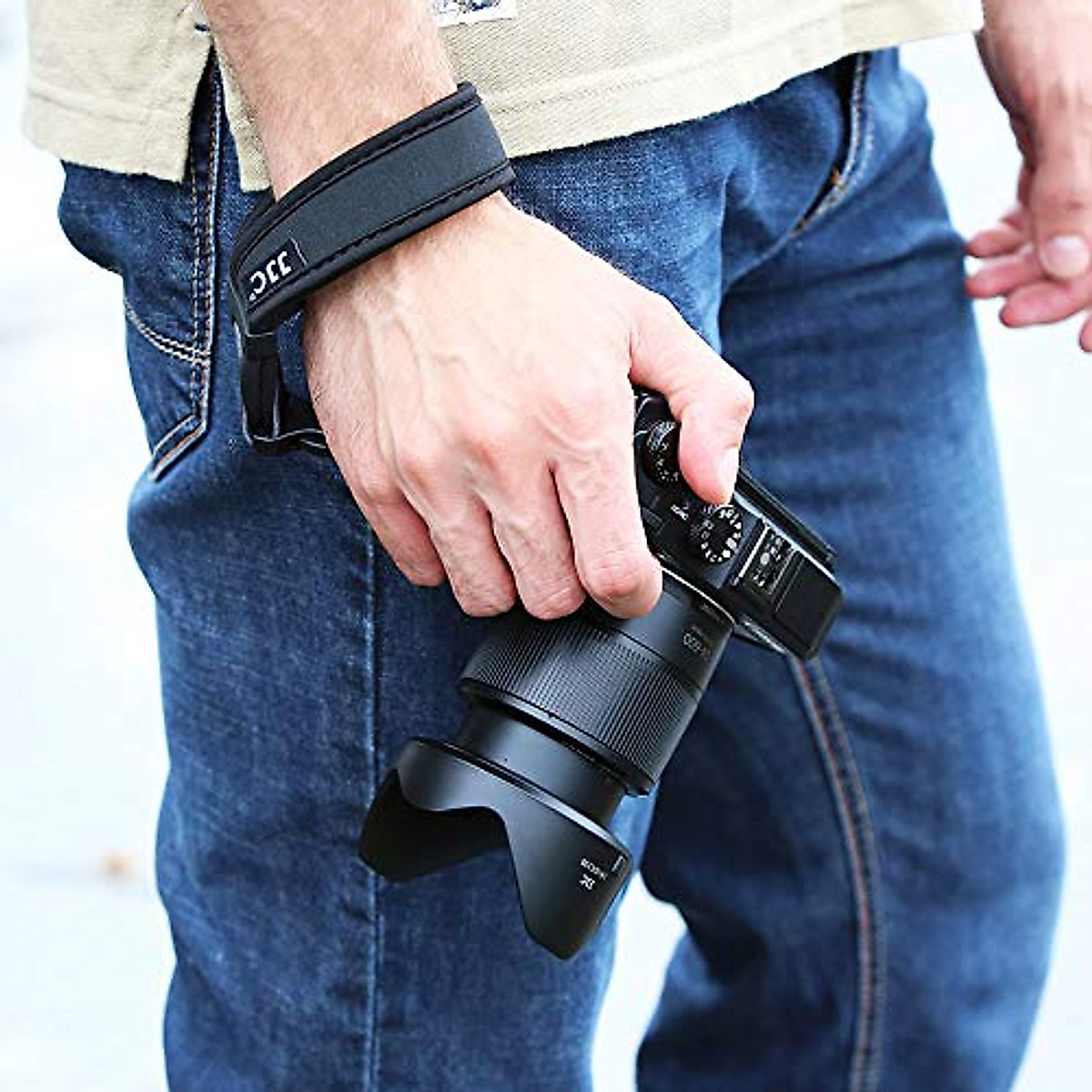 Soft Neoprene Camera Hand Wrist Grip Strap with Quick-Release for Canon EOS R10 R7 R5 R6 R RP Rebel T8i T7 T7i SL3 90D Sony A7 IV III Nikon Z 30 Z fc Z50 Z5 Z6 Z7 II Fuji X-T4 X-S10 X-T30 II X-Pro3