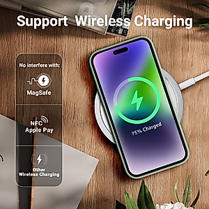 AOTESIER Shockproof Designed for iPhone 14 Pro Max Case, [Food Grade Silicone] [Military Drop Protection] with Anti-Scratch Lining Protective Phone Case for 14 ProMax, 6.7 inch, Calke Green