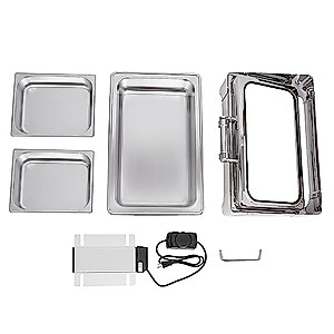 Electric Chafing Dish Buffet Set 2 Pan 9.5 Quart Food Warmer Buffet Servers for Parties Buffets Adjustable Temperature Stainless Steel Warming Tray Bain Marie Warmer Set