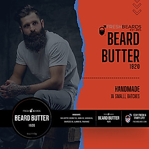 Fresh Beards Voodoo Beard Butter - Citrus, Eucalyptus, and Jasmine Fragrance - Scented Mens Beard and Mustache Conditioner - Soothing Anti-Itch Moisturizer & Softener for Healthy Beard Growth