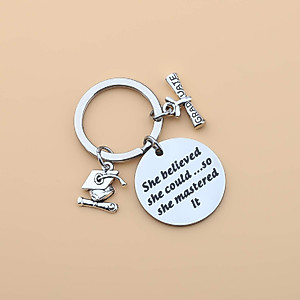 HOLLP She Believed She Could So She Mastered It Keyring Graduation Jewelry Inspirational Gift for Women Girl Sister Mother Friend (Keyring)
