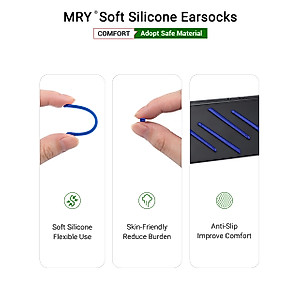 Mryok 2 Pair Replacement Earsocks Kits for Oakley Tinfoil OO4083 - Blue & Black