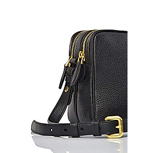 Prada Women's Black Bandoliera Vitello Phenix Leather Crossbody Bag 1BH079