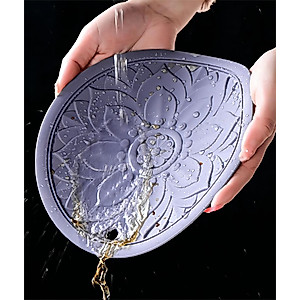 Zoyizi Teal Silicone Trivets for Hot Dishes, Pots & Pans, Round Hot Pads for Kitchen, Silicone Trivet mat for Table Tops, Silicone Pot Holder for Countertops, Heat Resistant Mat, Silicone Mats Set 3