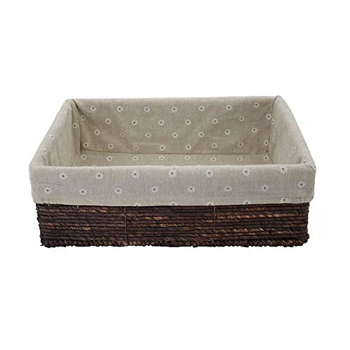 Storage Basket, Natural Corn Husk Rectangular Bins, Arts and Crafts. (Brown, Small)