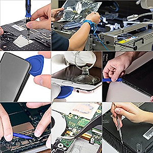 Syntus Electronic Repair Tool Kit with Magnetic Driver Kit, 80 in 1 Professional Precision Screwdriver Set with Portable Pouch for iPhone, iPad, MacBook, Gaming Console, Controller, Black and Blue