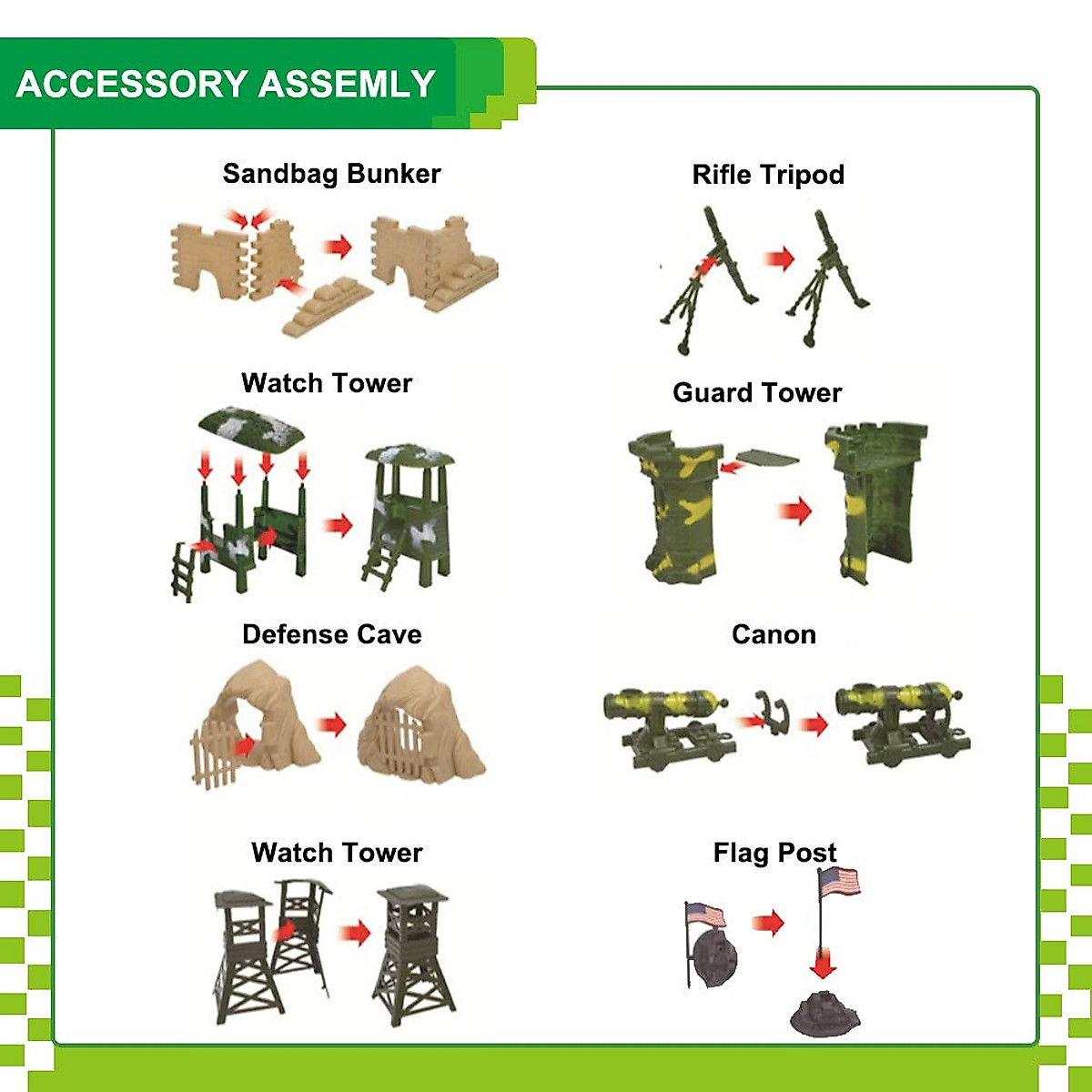 Nasidear 150 Piece Military Figures and Accessories - Toy Army Soldiers in 2 Colors, 14 Design Vehicle,War Soldiers Playset with 2 Flags and Battlefield Accessories