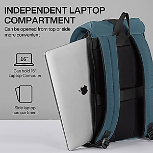 mixi Travel Laptop Backpack for Women & Men Carry On Backpack fits 16'' Laptop, Waterproof Lightweight Casual Weekender Bags Rucksack,17 Inch, Abyssal Green