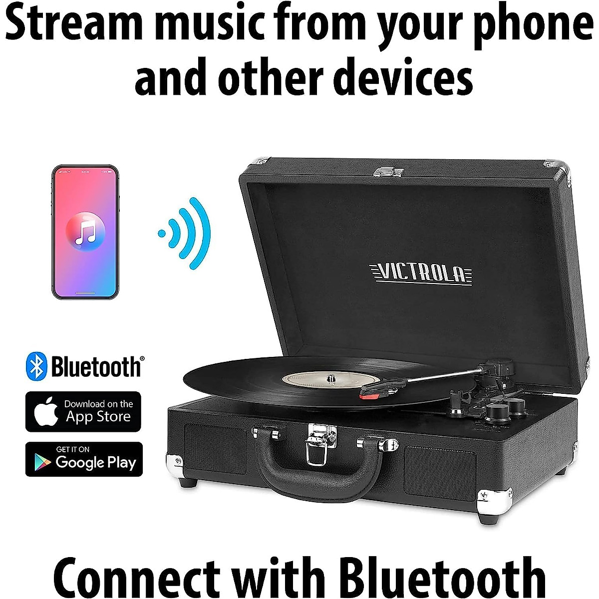 Victrola Portable Bluetooth Record Player | Upgraded Sound