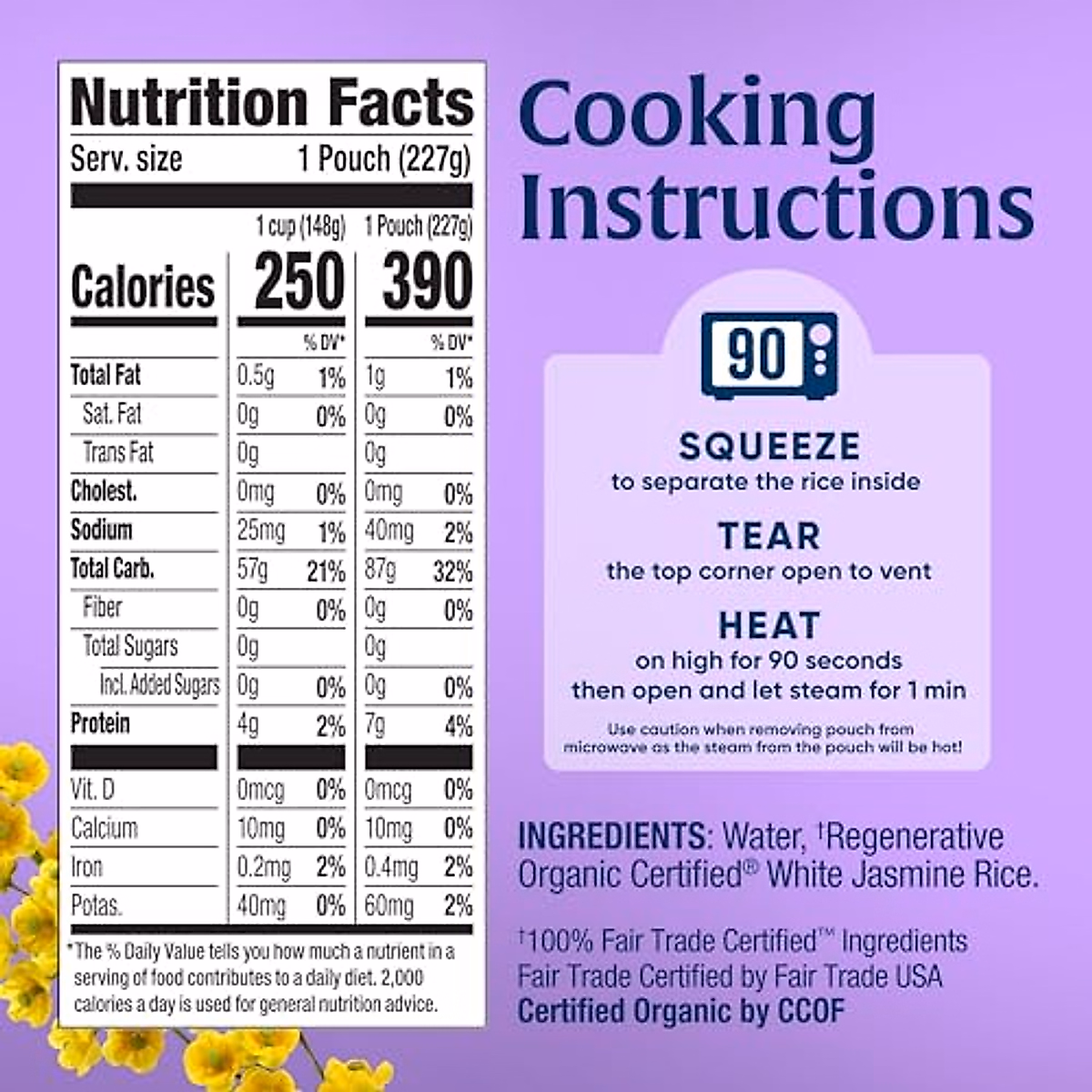 Lundberg Jasmine Rice, Long Grain White Rice - Non-Sticky, Fluffy Aromatic Rice, Sustainably Grown in California, Regenerative Organic Certified, 8 Oz