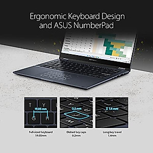 ASUS Vivobook S 14 Flip 14” WUXGA 16:10 Touch Display, AMD Ryzen 7 5800H CPU, 8GB RAM, 512GB SSD, NumberPad, FingerPrint Sensor, Windows 11 Home, Quiet Blue, TN3402QA-AS74T