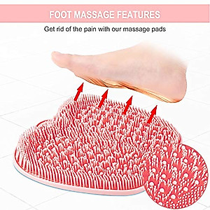 BESKAR Shower Foot Scrubber XL Larger Size Mat with Non-Slip Suction Cups - Cleans, Smooths, Exfoliates & Massages Your Feet Without Bending, Improve Foot Circulation & Cleaner Dead Skin Remover