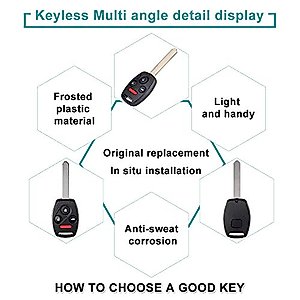 SELEAD 2pcs Flip Key Fob Keyless Entry Remote fit for 2004-2012 for Honda for CR-V for Accord Antitheft Keyless Entry Systems 35111-SHJ-305 4 Buttons