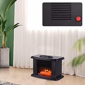 LyeXD 8.77" Electric Fireplace Infrared Stove Heater,1000W Freestanding Fireplace Heater w/Realistic 3D Dancing Flame Effect, Mini Burner Warmer Faux Fireplace w/Overheat Protection for Indoor Home