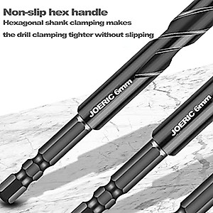 JOERIC Masonry Drill Bit Set, 10 Pieces Concrete Drill Bits Set Ceramic Drill Bit Carbide for Ceramic Tile, Plastic, Wall, Brick, Cement, Concrete, Wood with Size 5mm to12mm